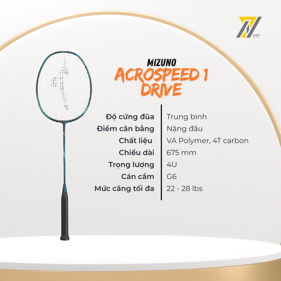 Vợt cầu lông Mizuno Acrospeed 01 Drive - Xanh chính hãng